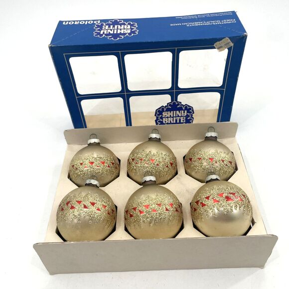 Shiny Brite | Holiday | Shiny Brite Vintage 6 Glass Ornaments Stencil ...